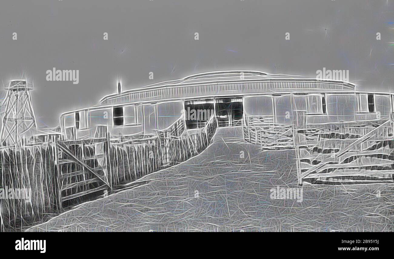 Negative - Isisford District, Queensland, 1936, The round woolshed on ...