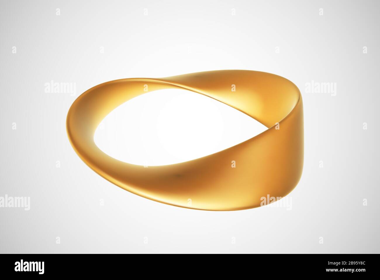 3D golden Moebius strip isolated on white background Stock Vector Image ...