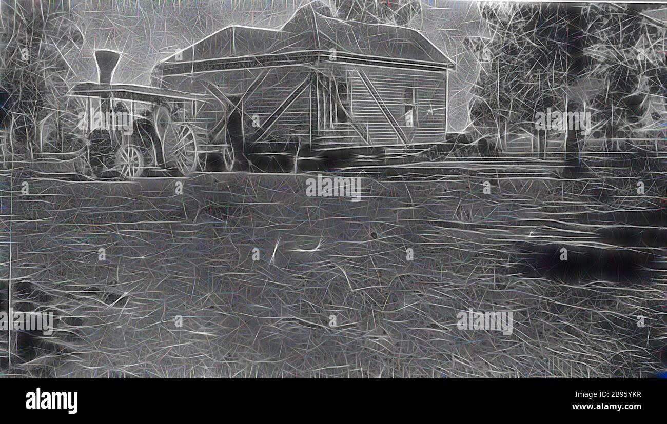 Negative - Katamatite District, Victoria, circa 1925, A steam engine ...
