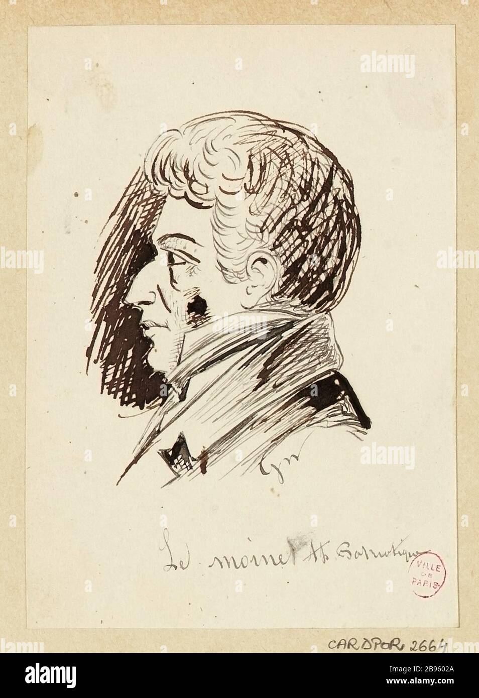 Portrait profile of the actor Lemoine, Patriotic Theater Stock Photo ...