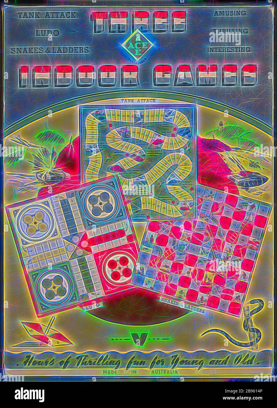 Board Games - Ace, 'Three Indoor Games', 1930s, Box containing set of ...