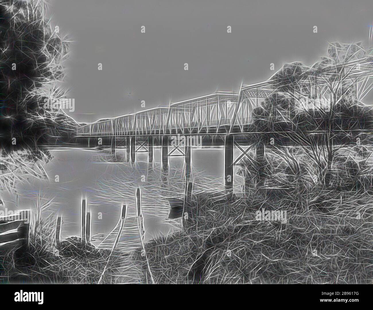 Glass Negative - Bridge, circa 1930s, Black and white whole plate glass ...