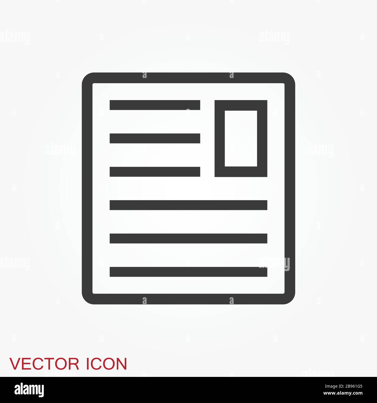 Newspaper icon vector. Symbol of news. Flat design Stock Vector Image ...
