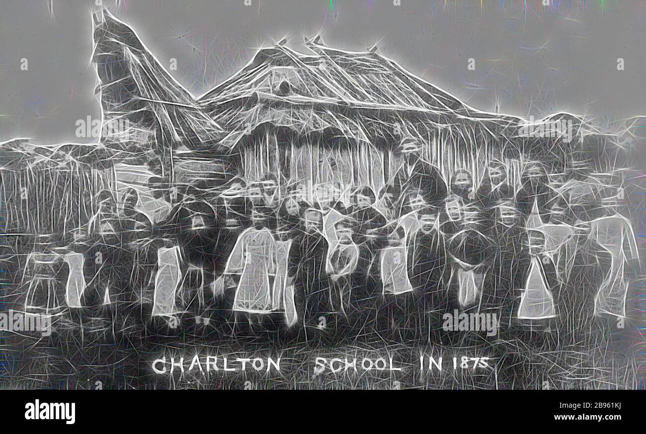 Negative - Charlton, Victoria, 1875, Teacher and pupils outside the ...