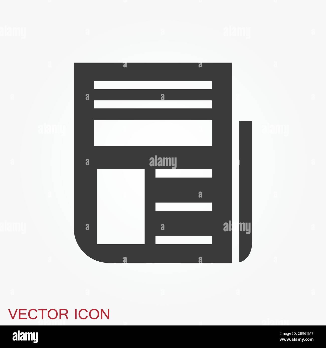 Newspaper icon vector. Symbol of news. Flat design Stock Vector Image ...