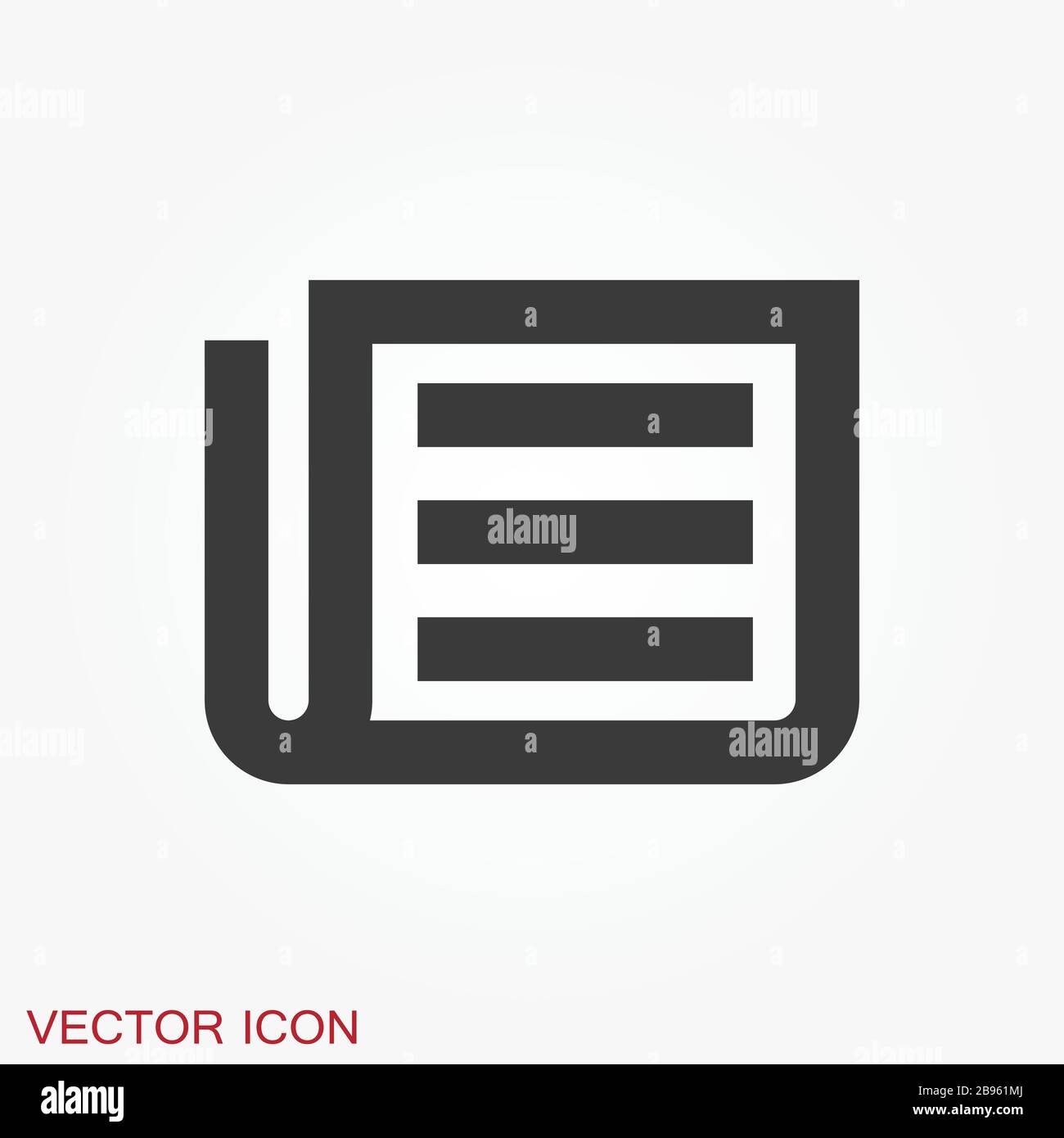 Newspaper icon vector. Symbol of news. Flat design Stock Vector Image ...