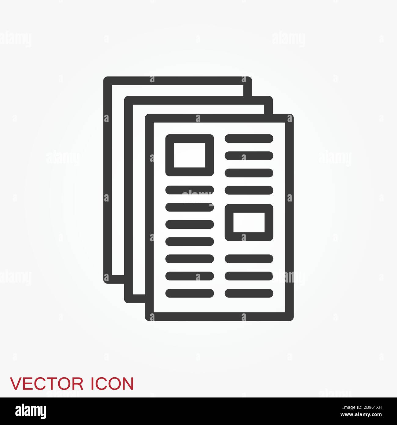 Newspaper icon vector. Symbol of news. Flat design Stock Vector Image ...