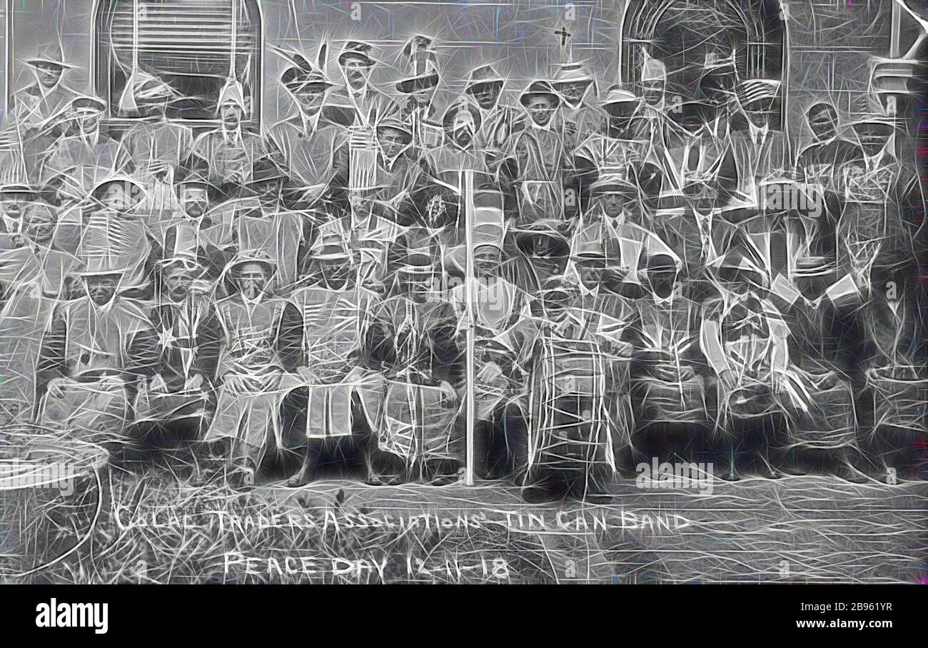 Negative - Peace Day, Colac, Victoria, Nov 1918, A group in fancy dress ...