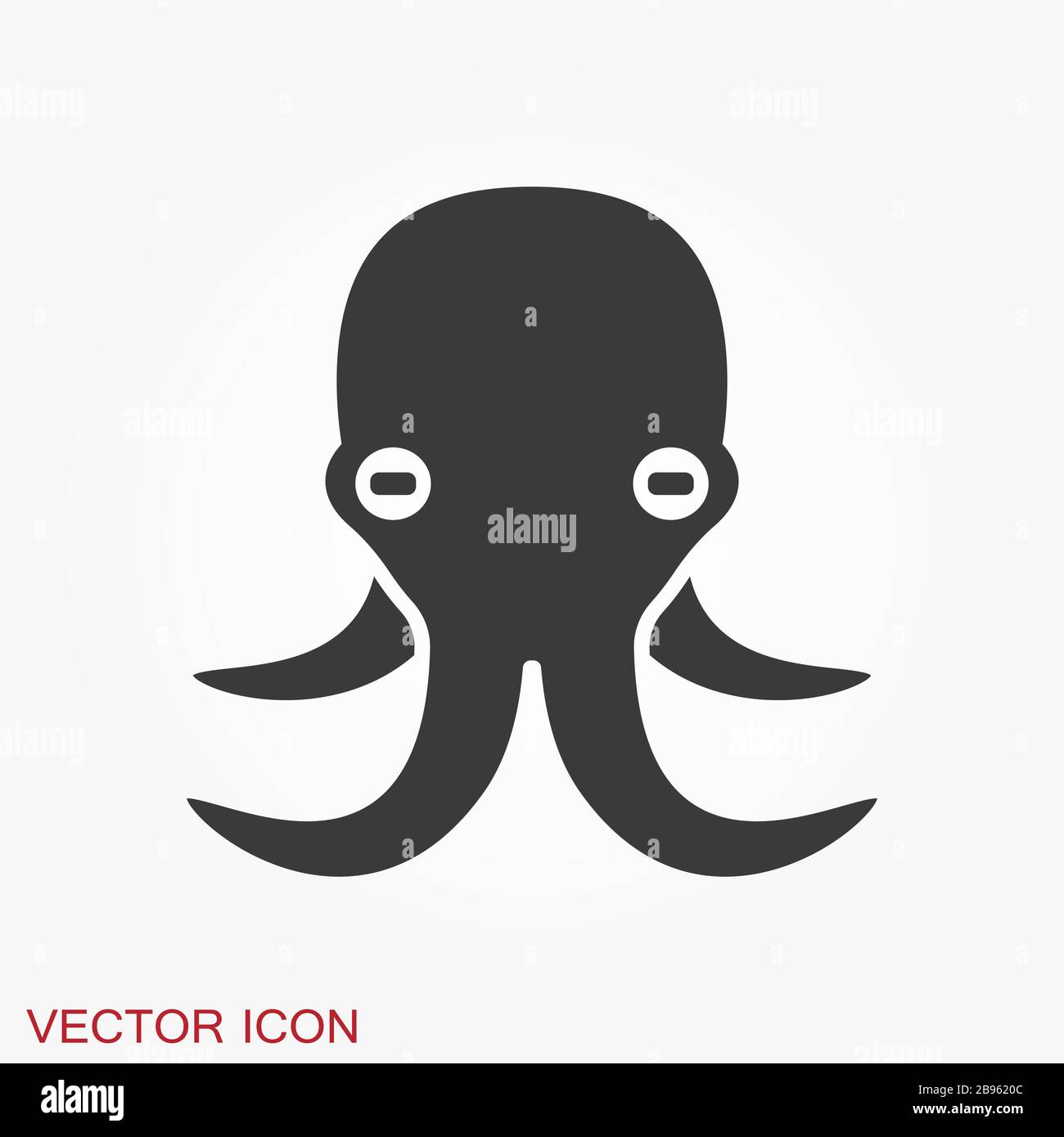 Octopus icon. Vector of an octopus design on white background. Aquatic ...