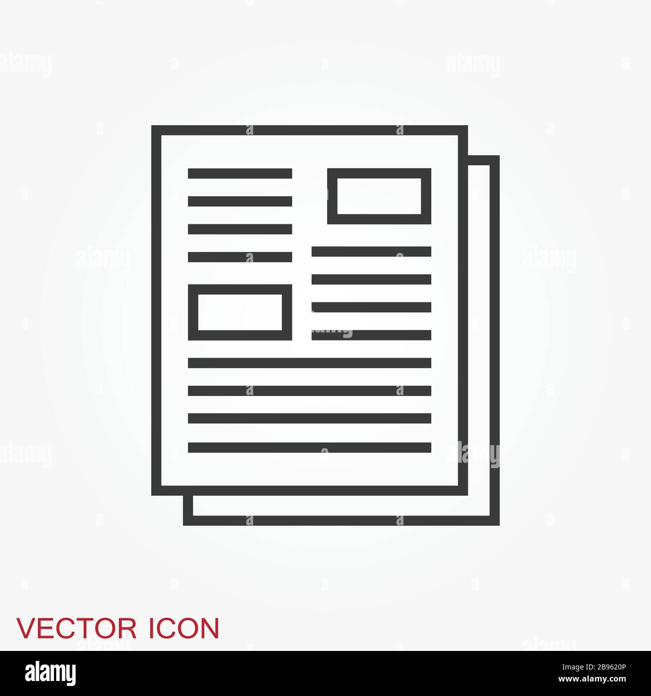 Newspaper icon vector. Symbol of news. Flat design Stock Vector Image ...