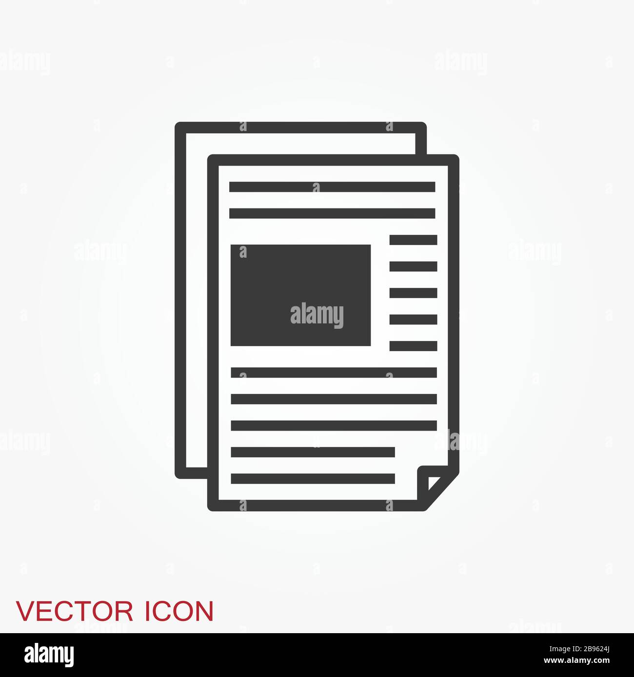 Newspaper icon vector. Symbol of news. Flat design Stock Vector Image ...