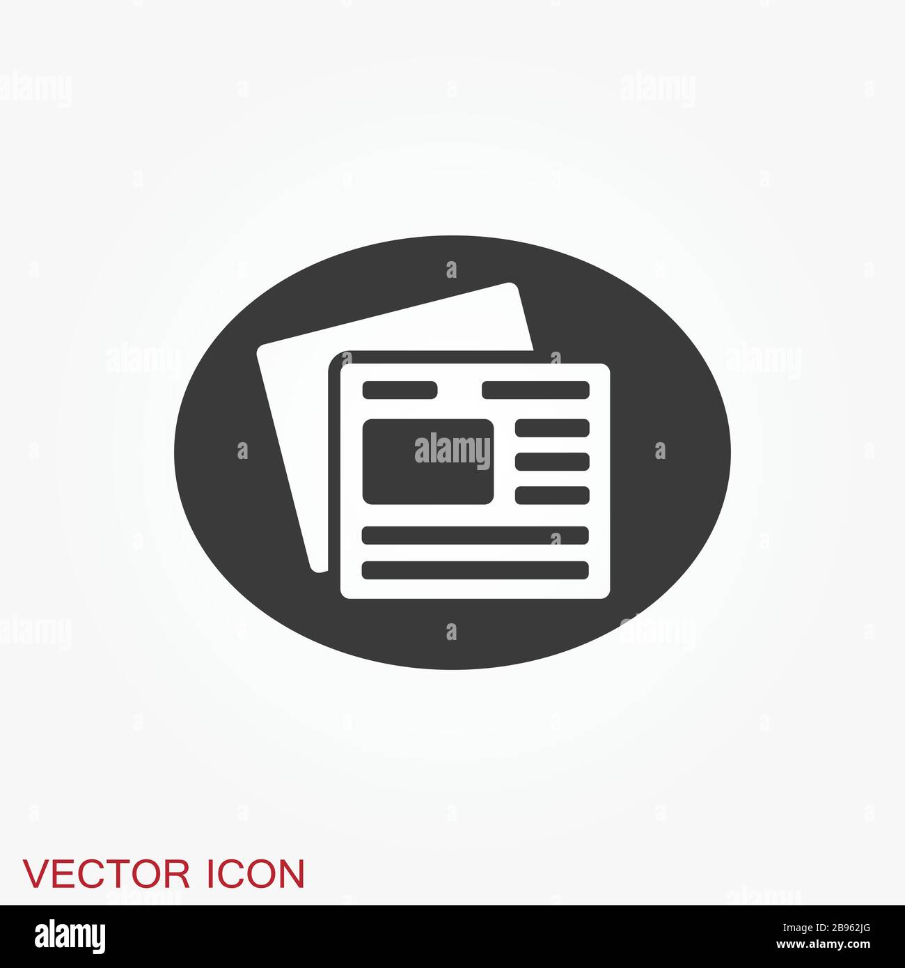 Newspaper icon vector. Symbol of news. Flat design Stock Vector Image ...