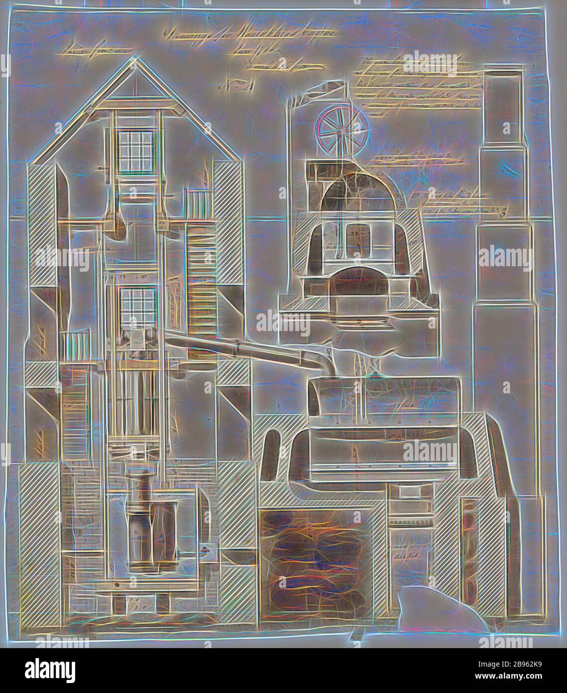 Engineering Drawing - James Watt, Arrangement for Wanlockhead Engine ...