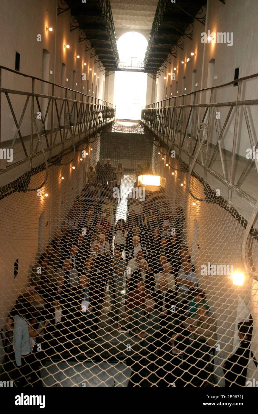 Interior view of the Sighet Prison, former communist political prison ...