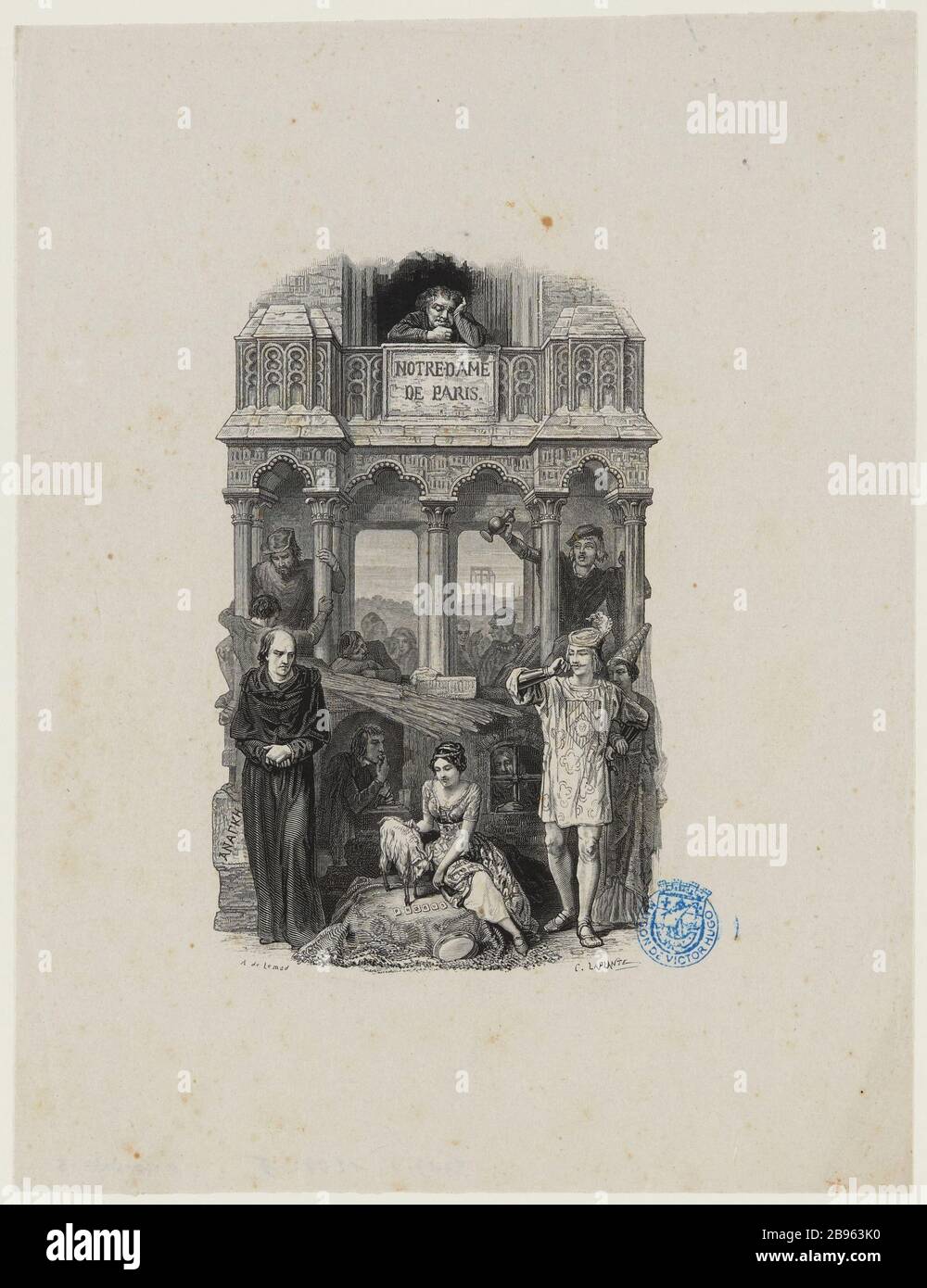 Vintage artwork notre dame hi-res stock photography and images - Alamy