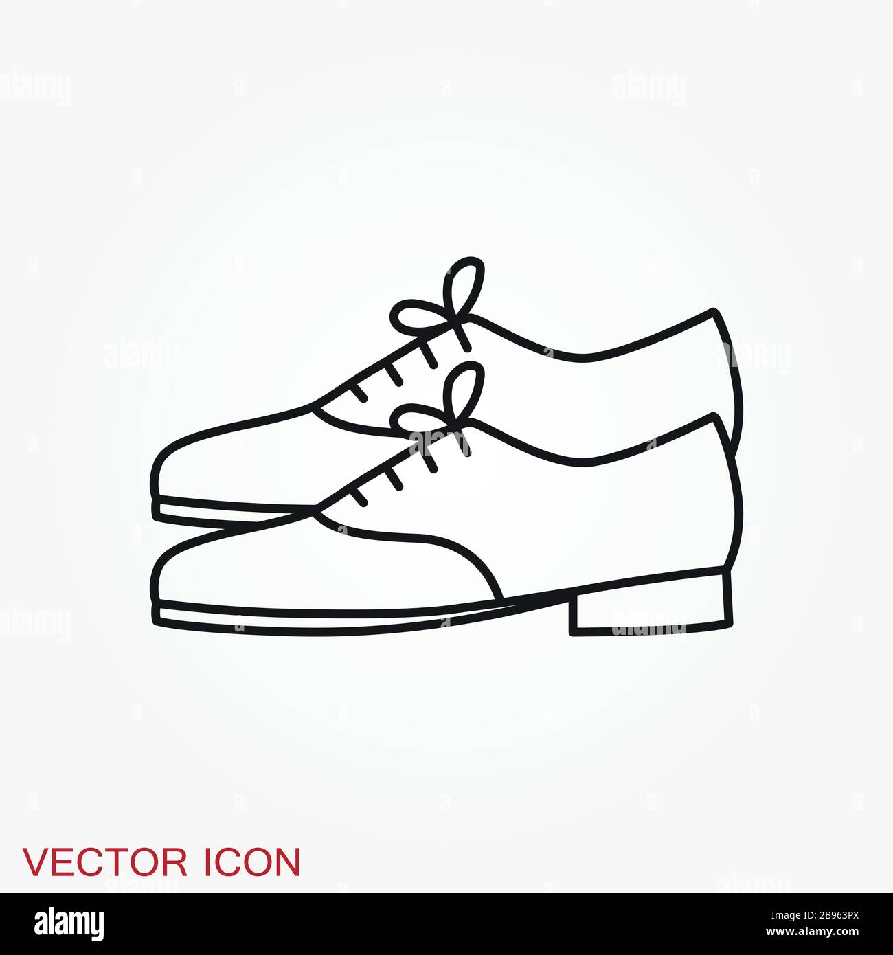 Oxfords icon. Oxford shoes flat vector symbol, sign, illustration Stock ...