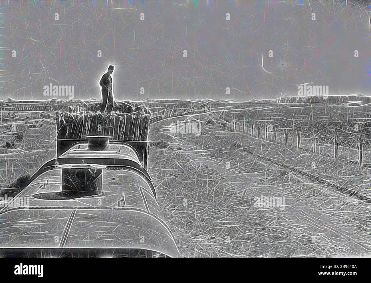 Negative - Millewa District, Victoria, 1924, A train with water tanks ...