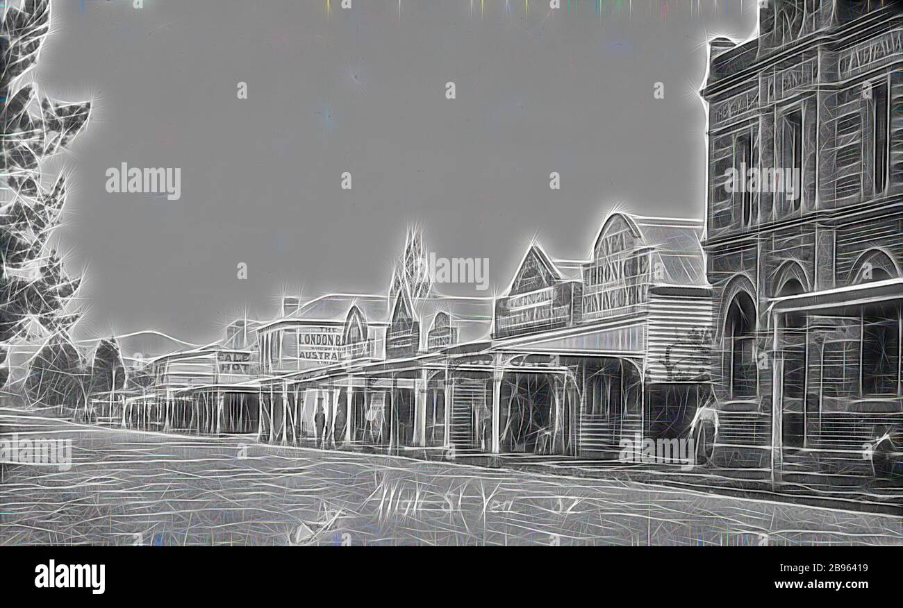 Negative - Yea, Victoria, circa 1910, High Street, Yea with the ...