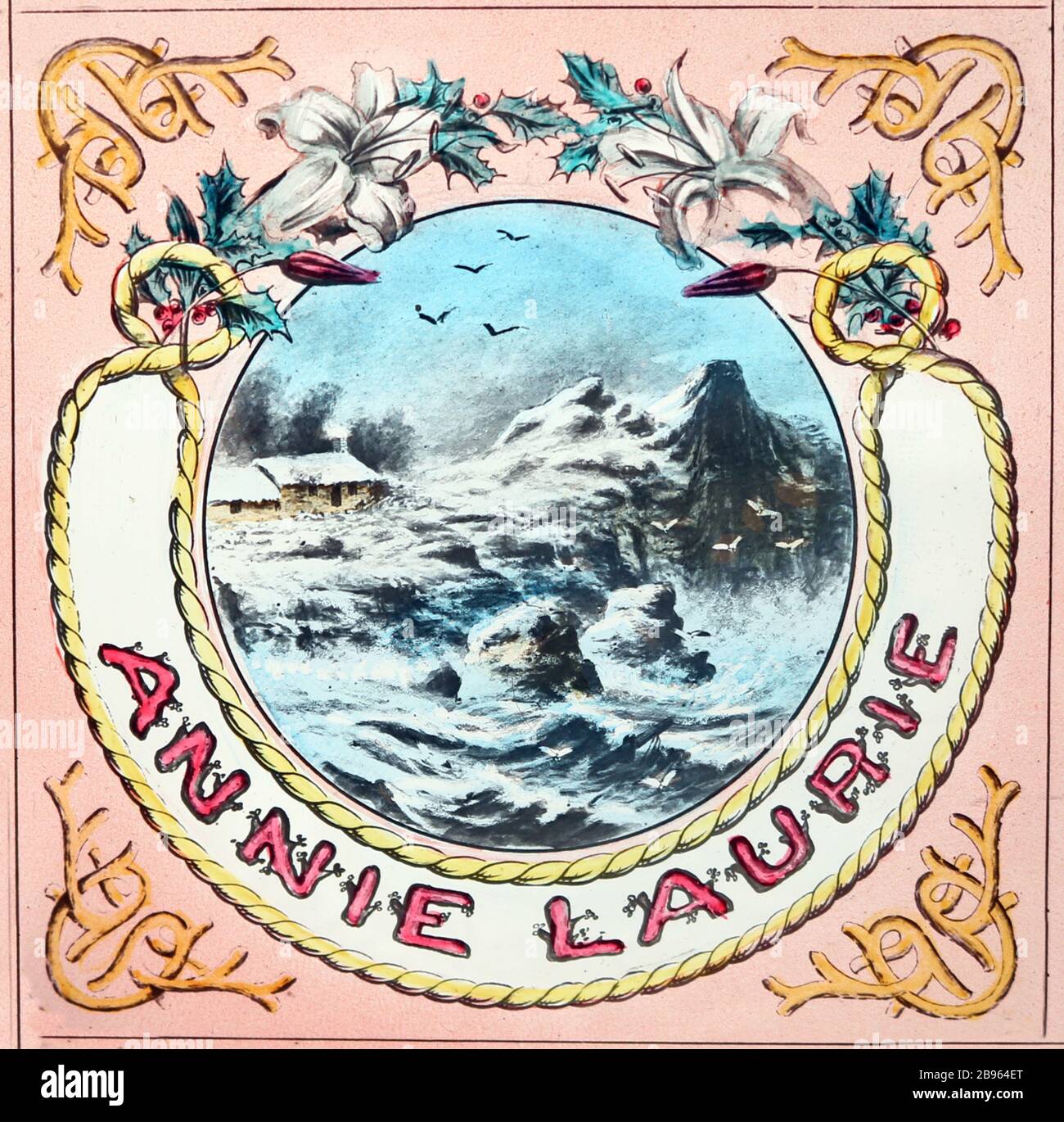 A Victorian illustration from the song / poem 'Annie Laurie'. This is ...