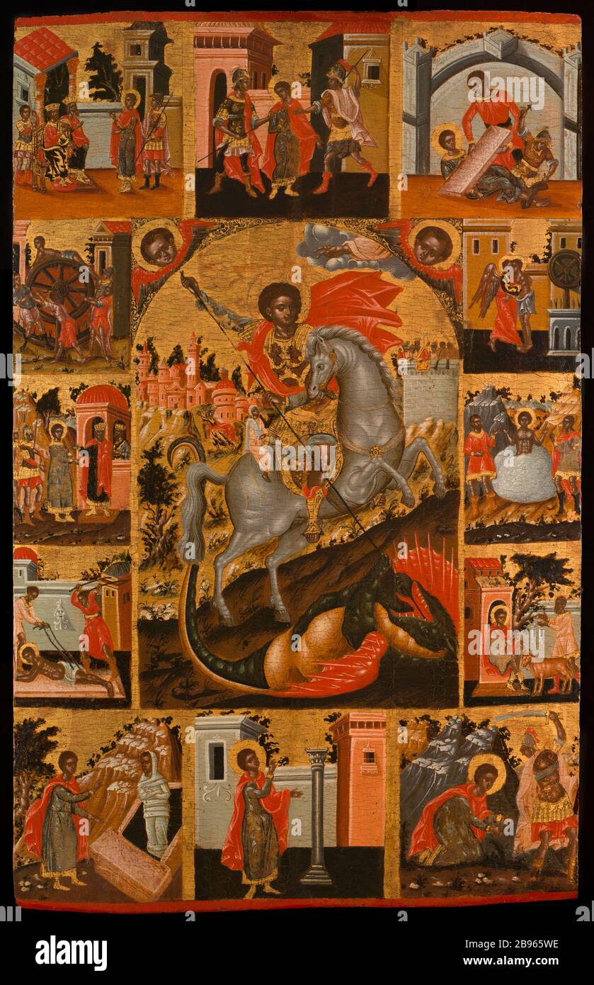 Saint George slaying the dragon and scenes from his life Crète. "Saint ...