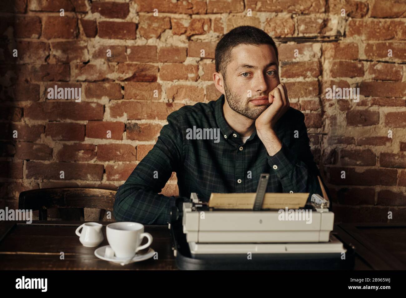 Beard young man thinking writing hi-res stock photography and images ...