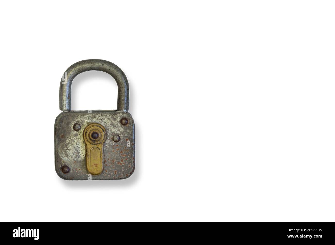 rusty old padlock, close up, isolated on white background Stock Photo ...