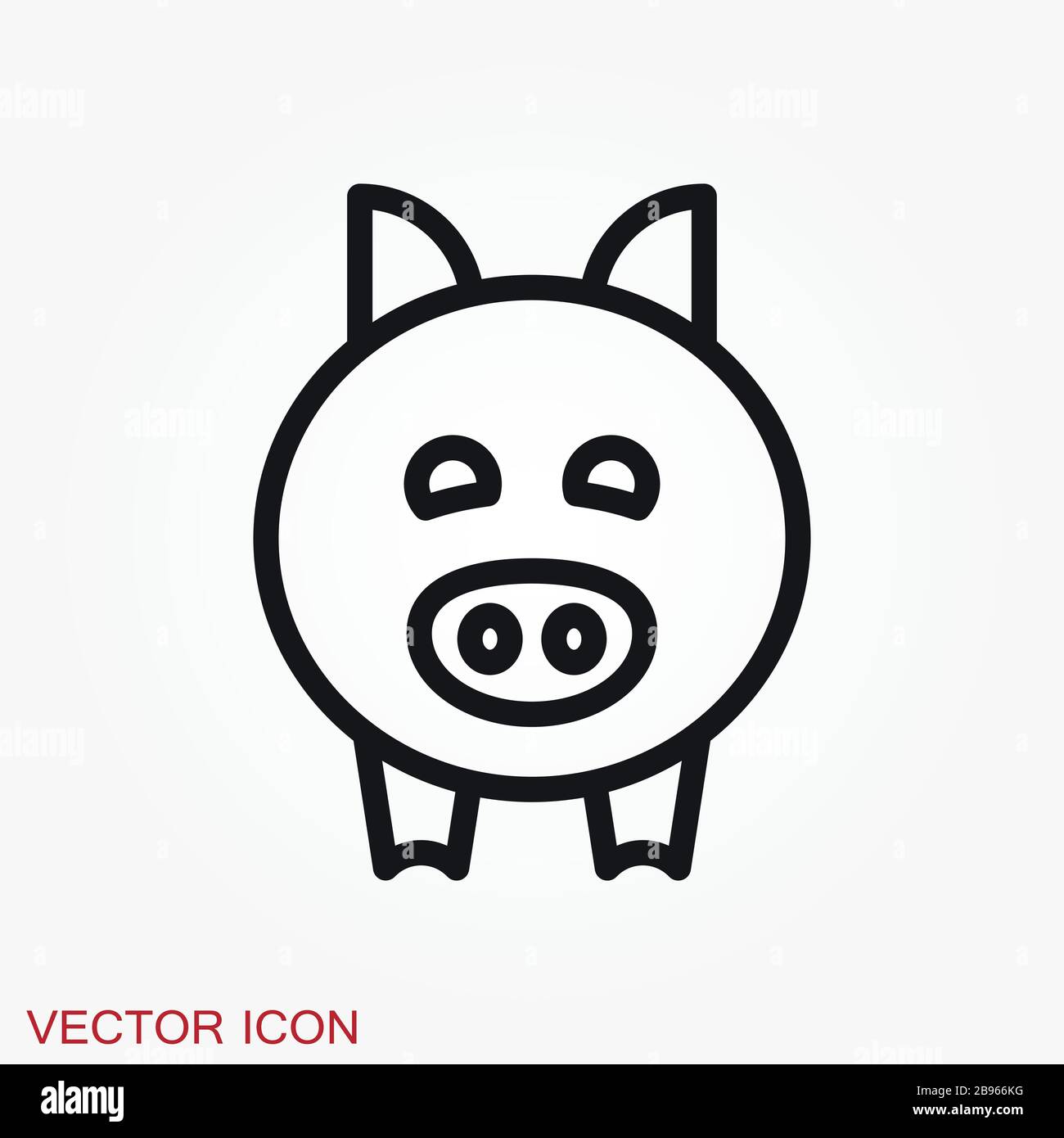 Pig icon in minimal style, isolated on background Stock Vector Image ...
