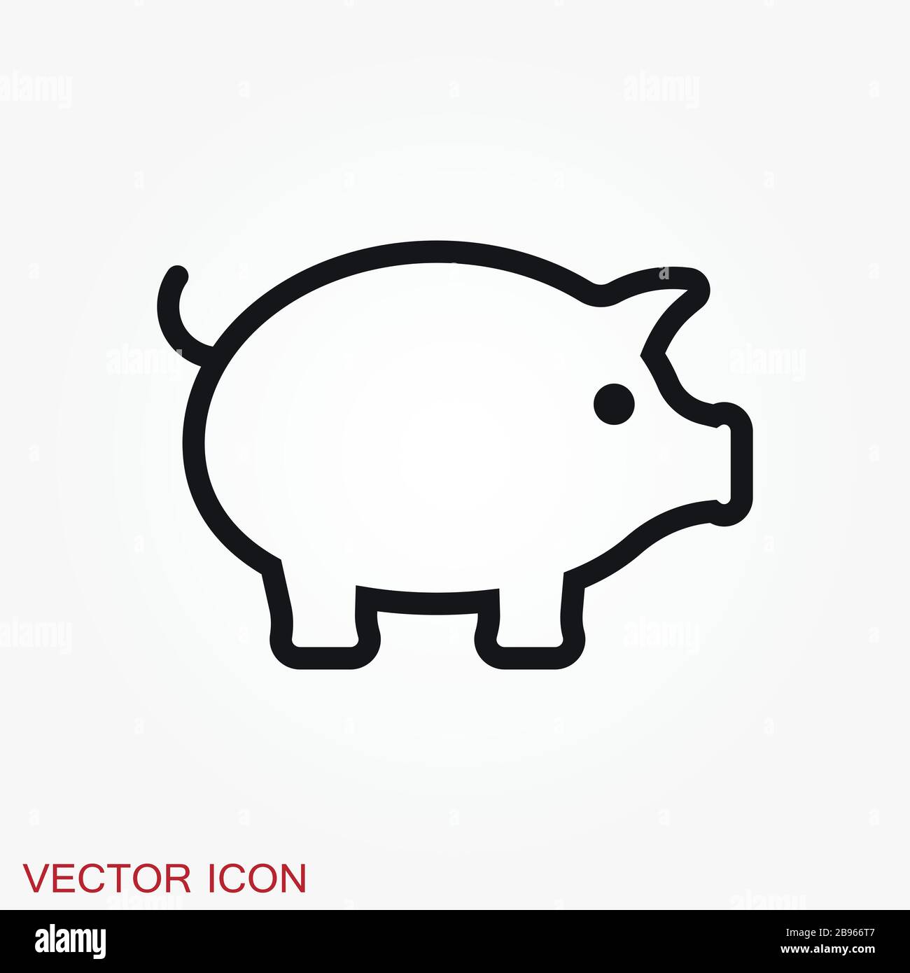 Pig icon in minimal style, isolated on background Stock Vector Image ...