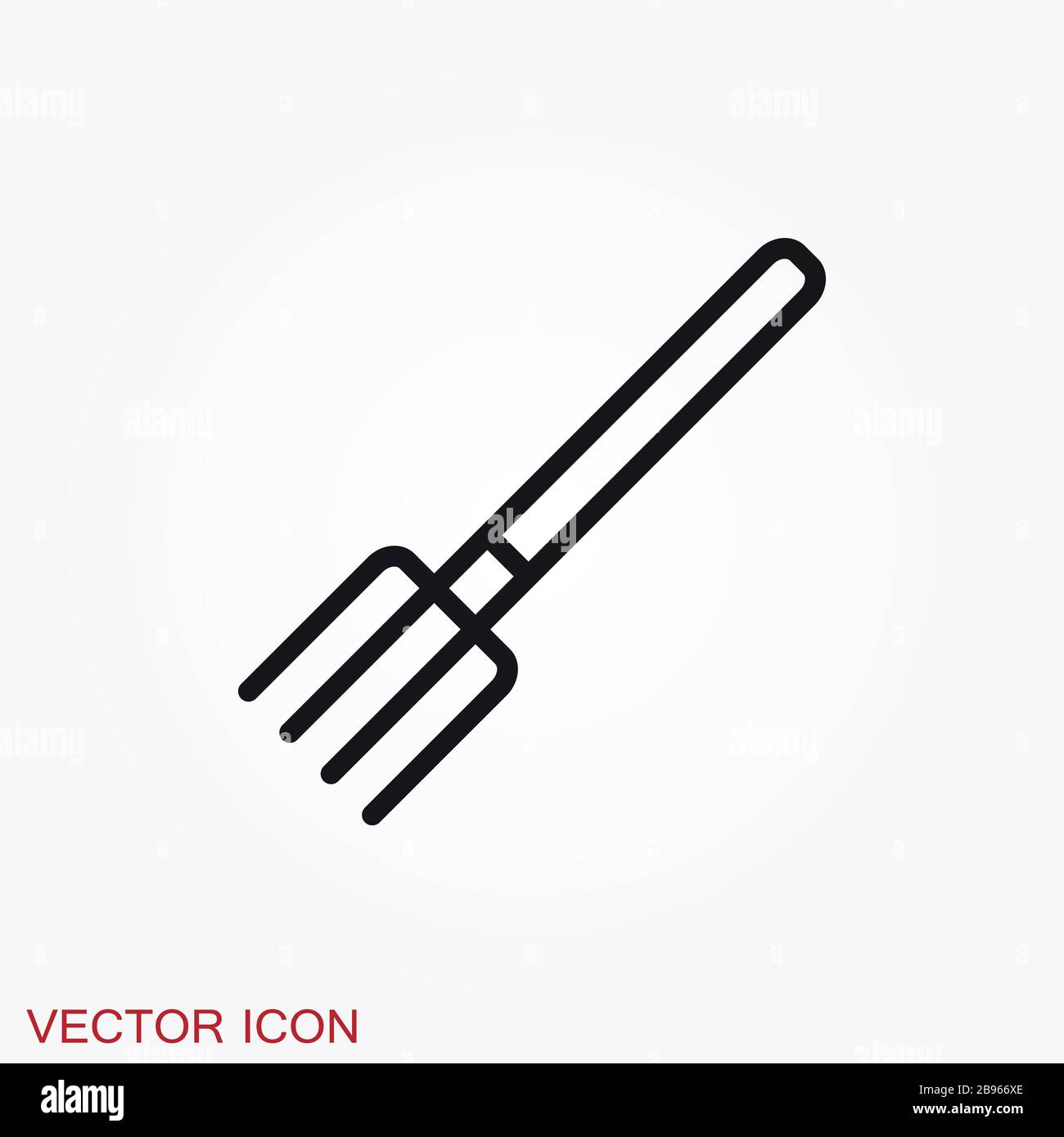 Pitchfork icon in flat style isolated on background. For your design ...