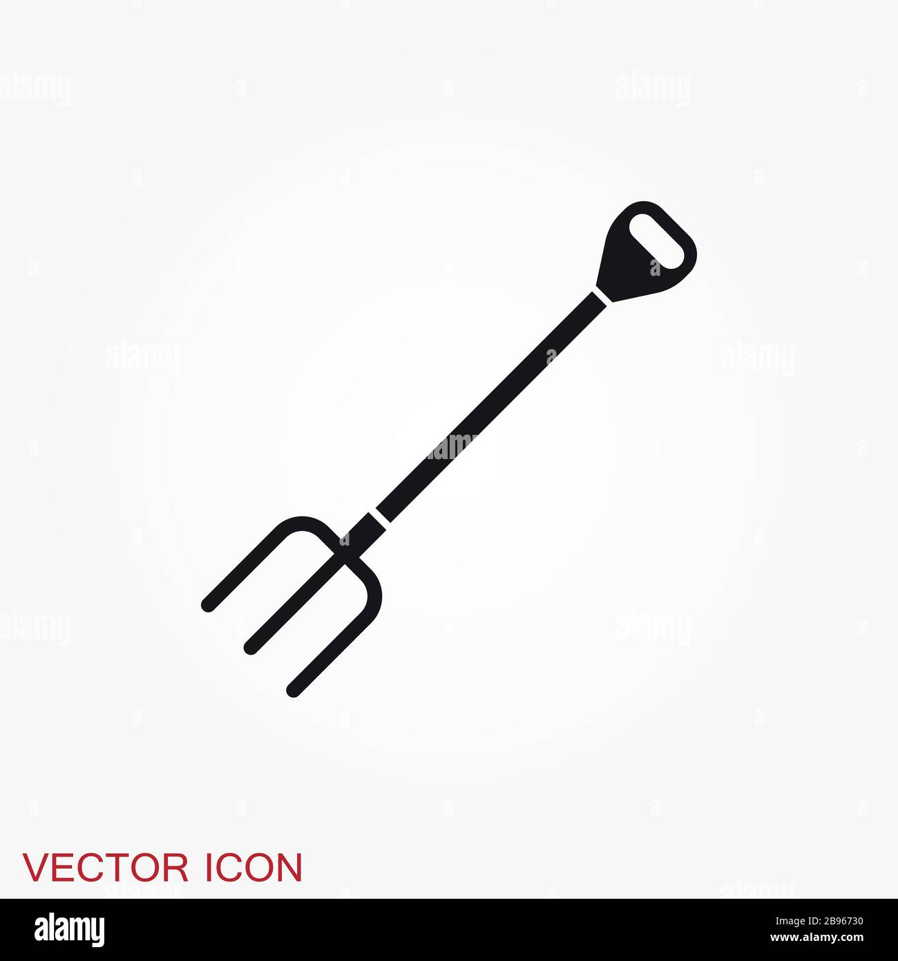 Pitchfork icon in flat style isolated on background. For your design ...