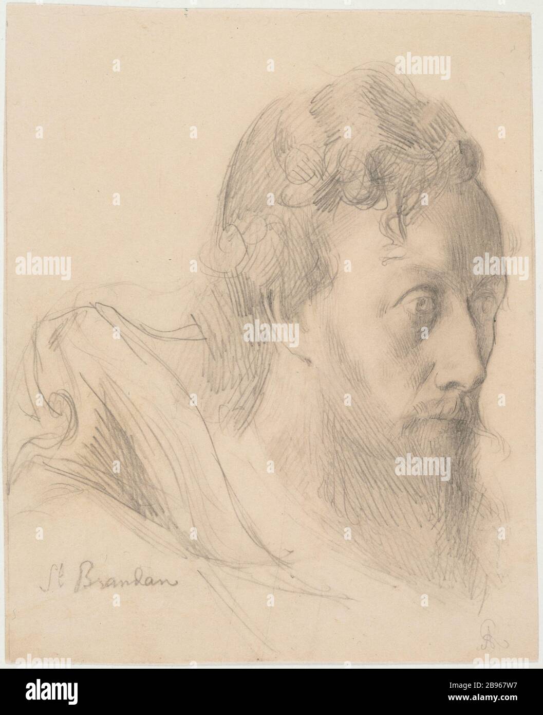 PORTRAIT OF ST BRANDAN Ary Renan (1858-1900). "Portrait de Saint ...