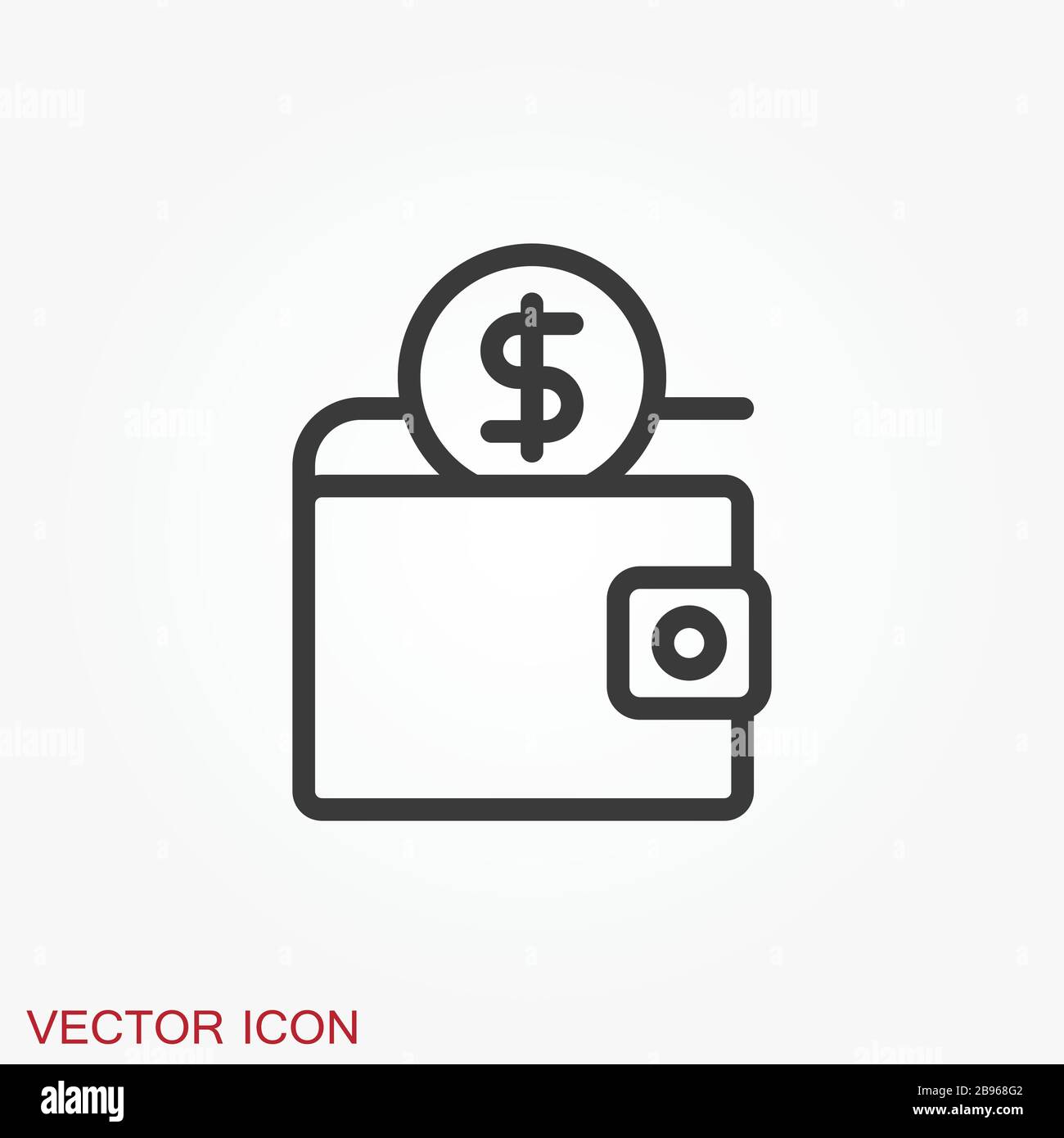 Purse vector icon. Wallet symbol for your web site design, logo, app ...