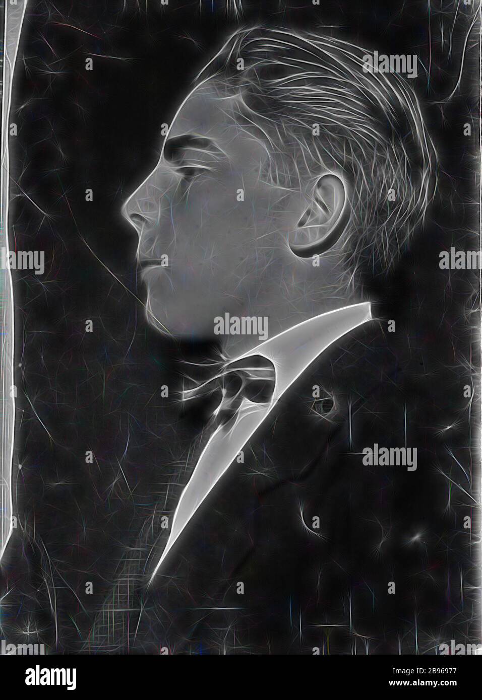 Glass Negative - Male Portrait in Profile, circa 1910 - 1930, Black and ...