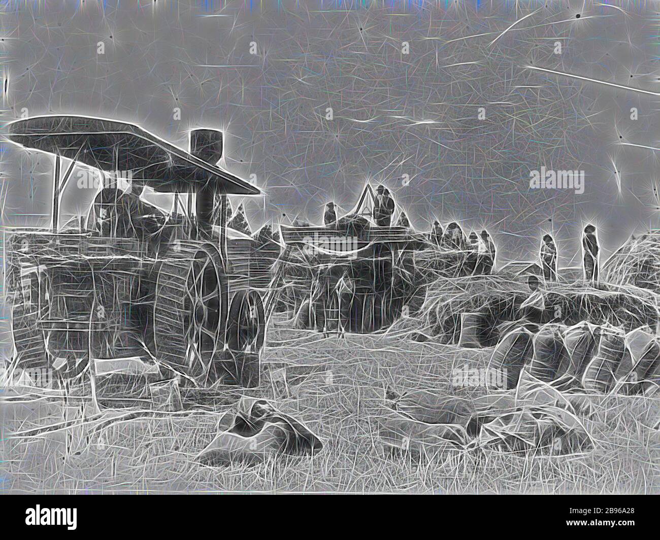 Negative - Threshing Team with Aveling & Porter Traction Engine ...