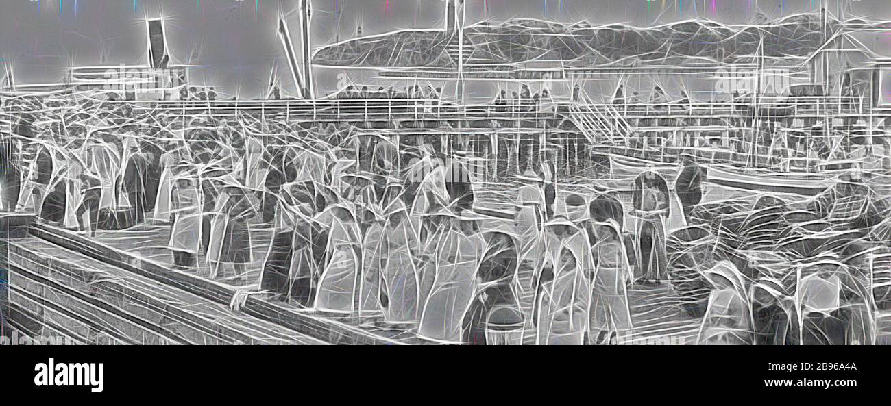 Negative - Large Crowd of People on the Pier, Queenscliff, Victoria ...