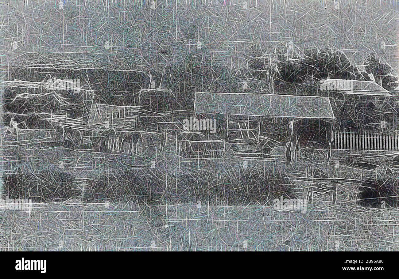 Negative - Farm Yard With Horses, Carts, Haystacks & Outbuildings ...