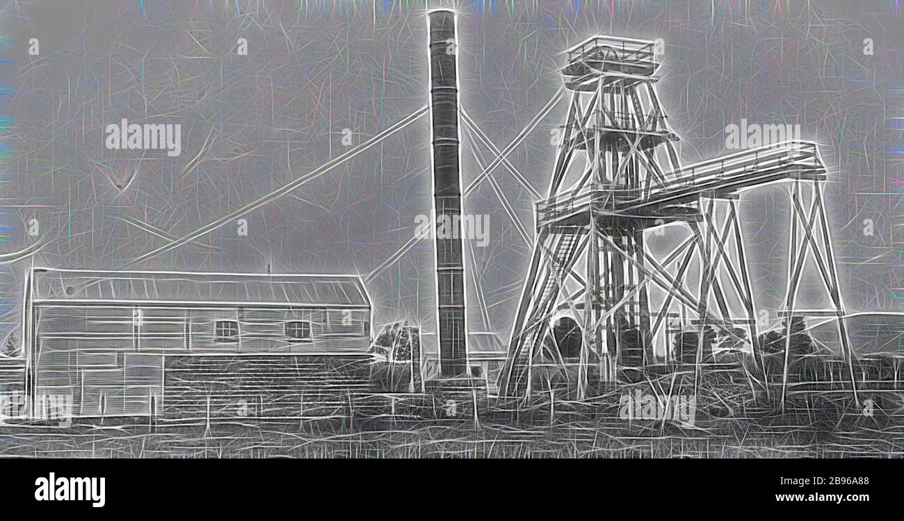 Negative - New Ristori Mine With Chimney & Poppet Head, Allendale ...