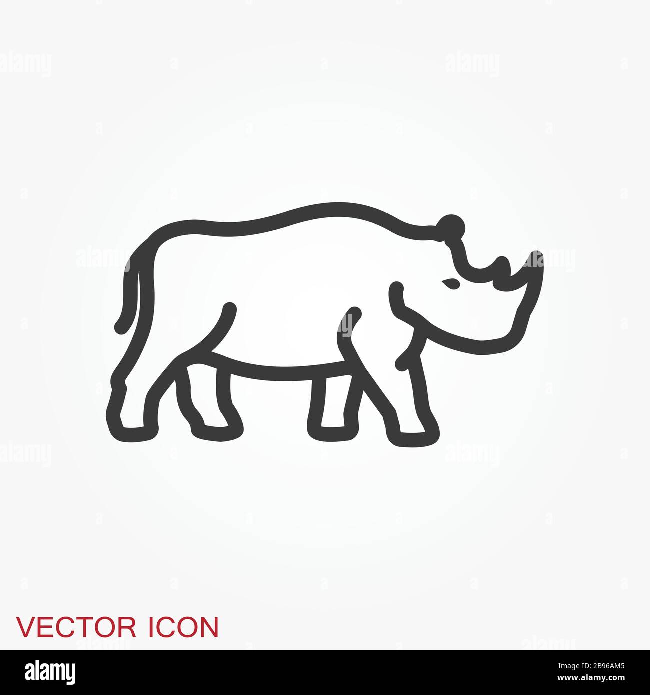 Rhino icon isolated on backgrounds, vector animal symbol Stock Vector ...