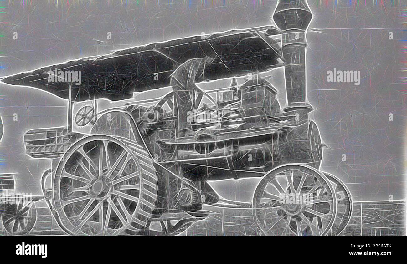 Negative - Man With Steam Traction Engine, Grenville District, Victoria ...