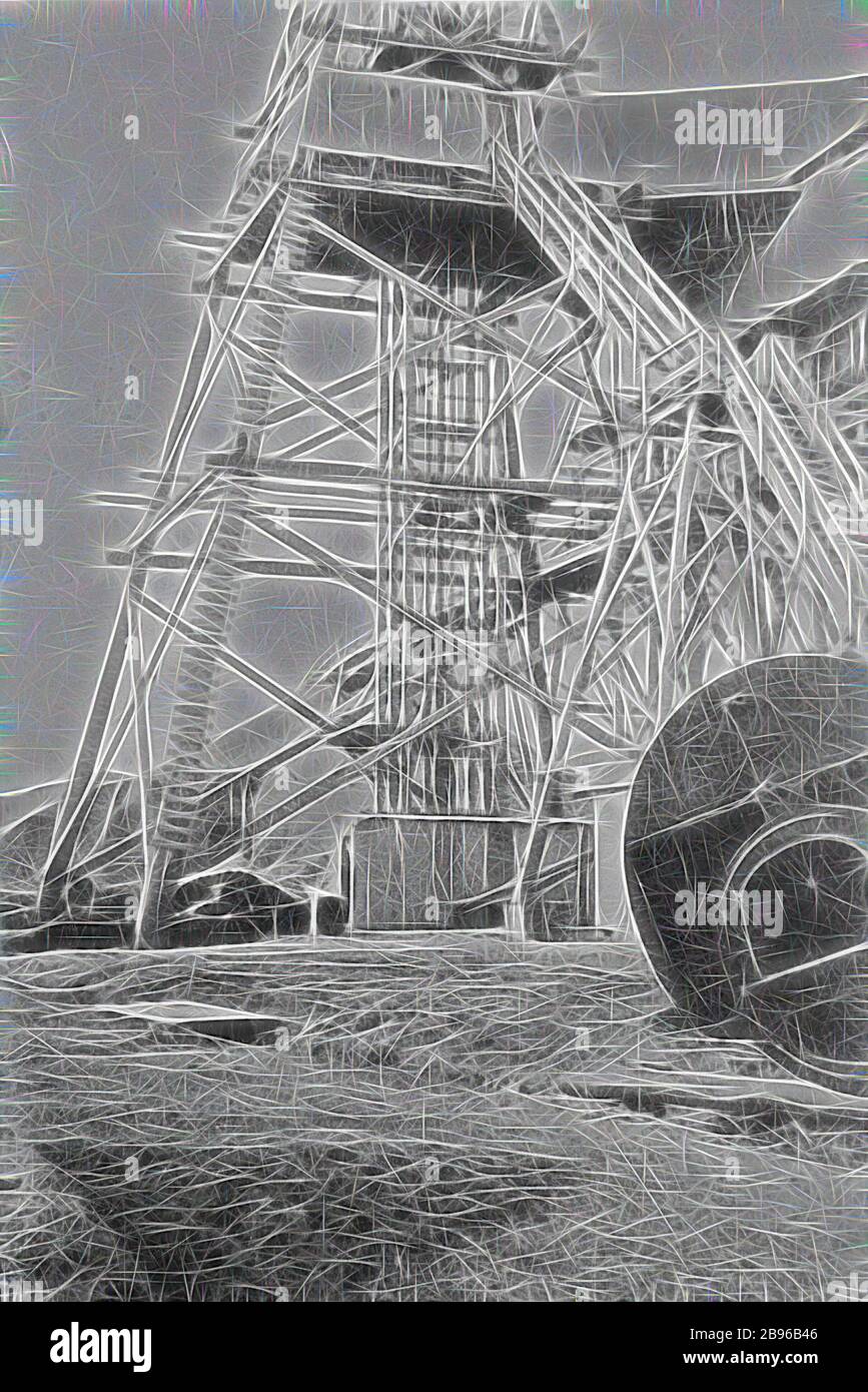 Negative - Poppet Head at the Caralurap Gold Mine, Talbot, Victoria ...