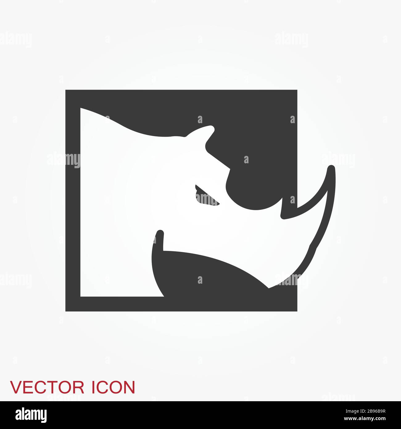 Rhino icon isolated on backgrounds, vector animal symbol Stock Vector ...