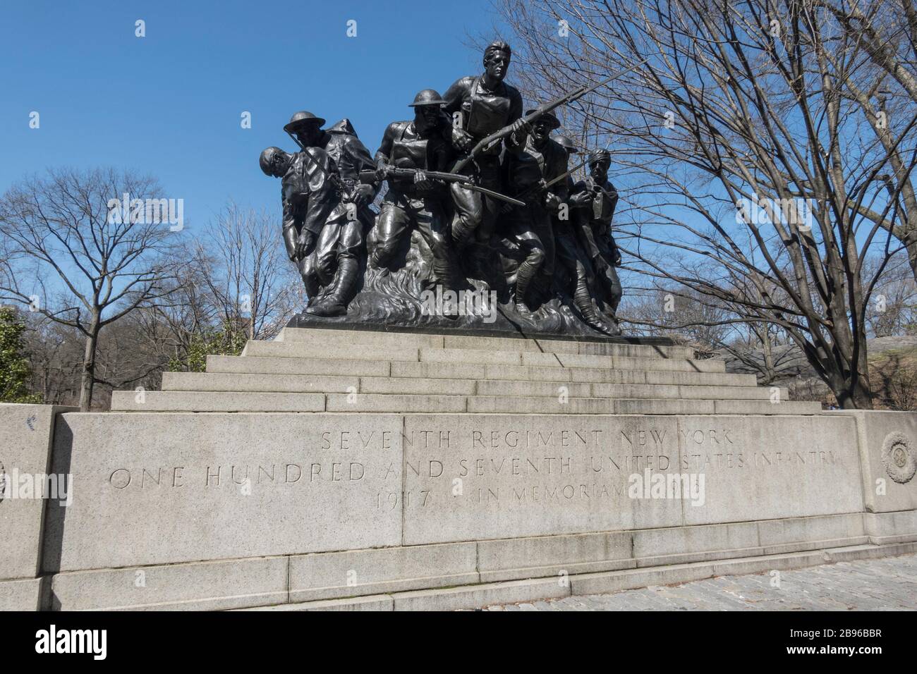 Military WWI Memorial Statue Commemorating the Doughboys of WWI, Central Park, NYC, USA, 2020 ...