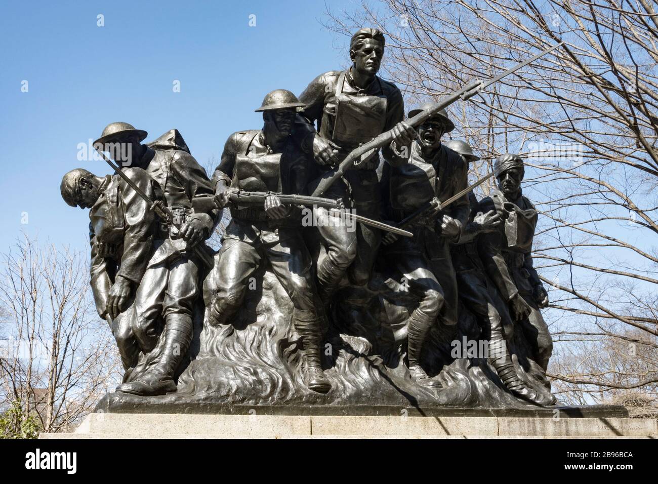 Military WWI Memorial Statue Commemorating the Doughboys of WWI, Central Park, NYC, USA, 2020 ...