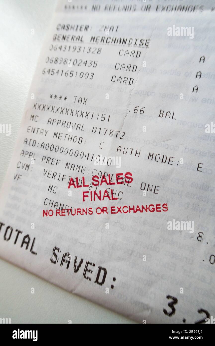 Store is Closing so all Sales Final, USA Stock Photo - Alamy