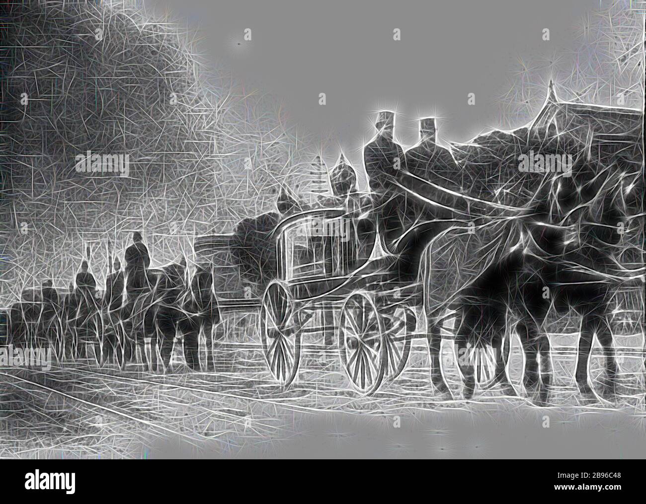 Negative - Melbourne, Victoria, circa 1900, A funeral procession with a ...