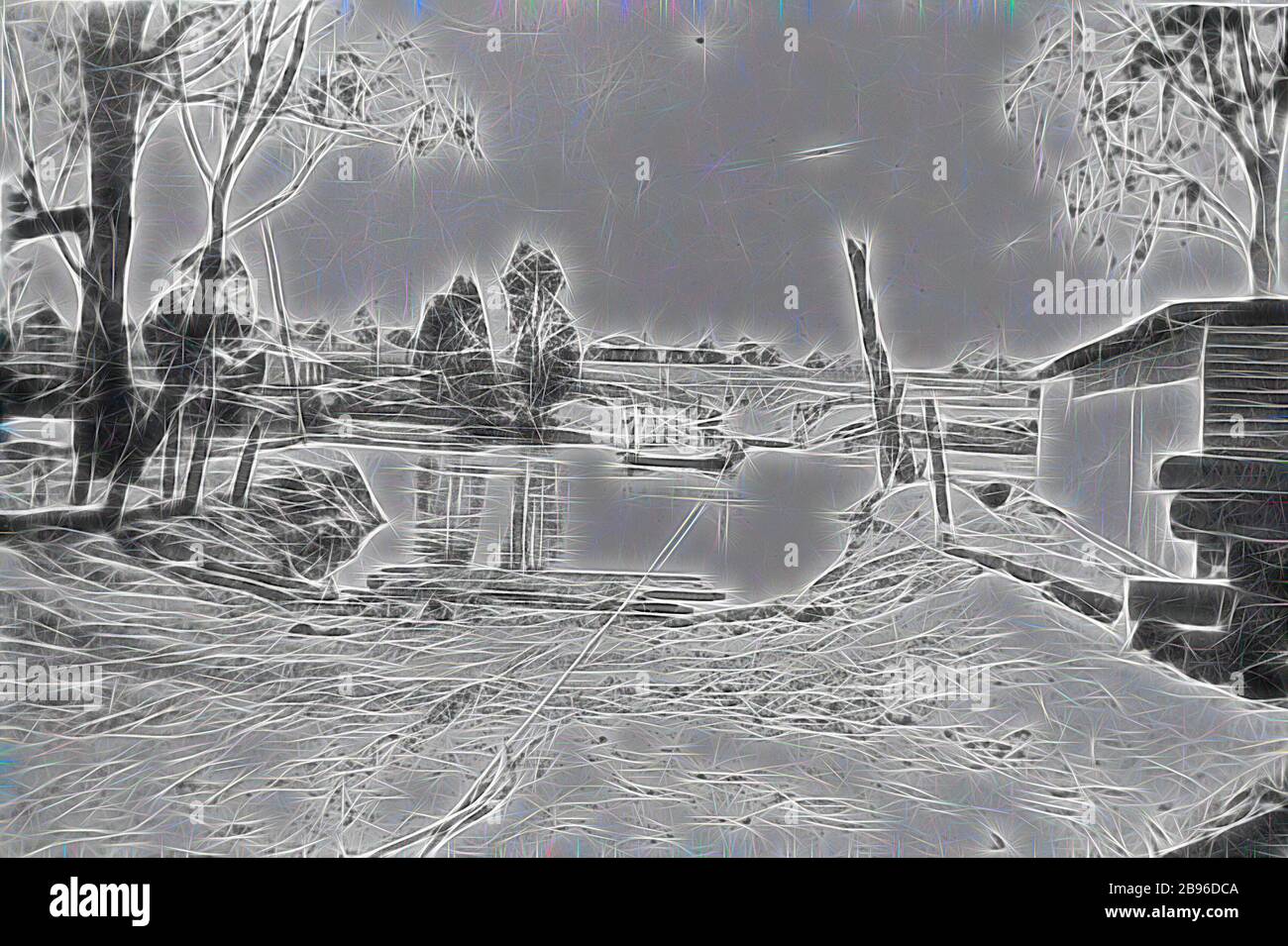 Negative - Tooleybuc, Victoria, 1924, The punt at Tooleybuc on the ...