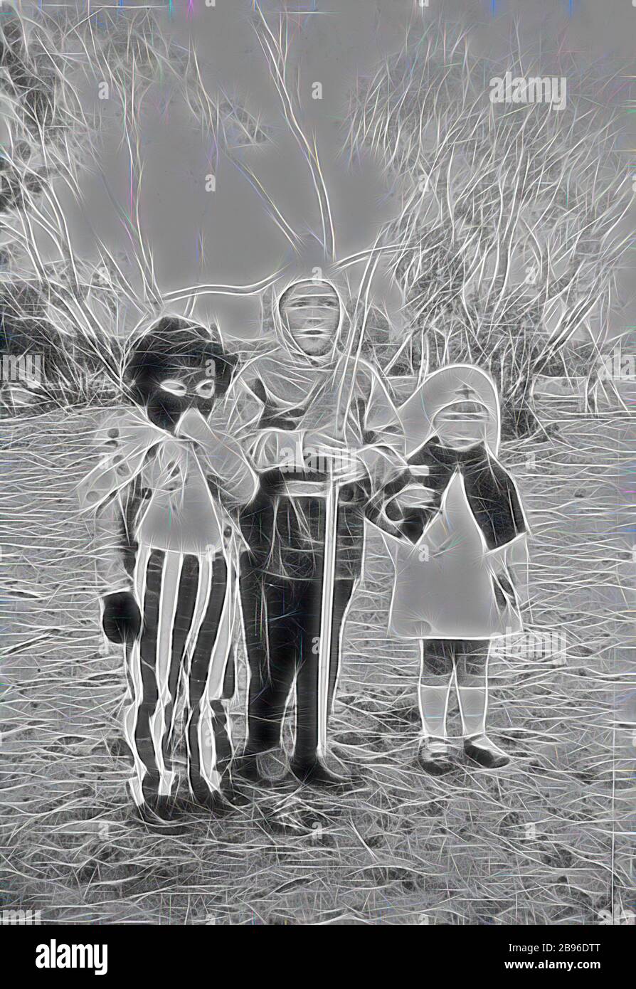 Negative - Kooloonong, Victoria, 1930, Three children in fancy dress ...