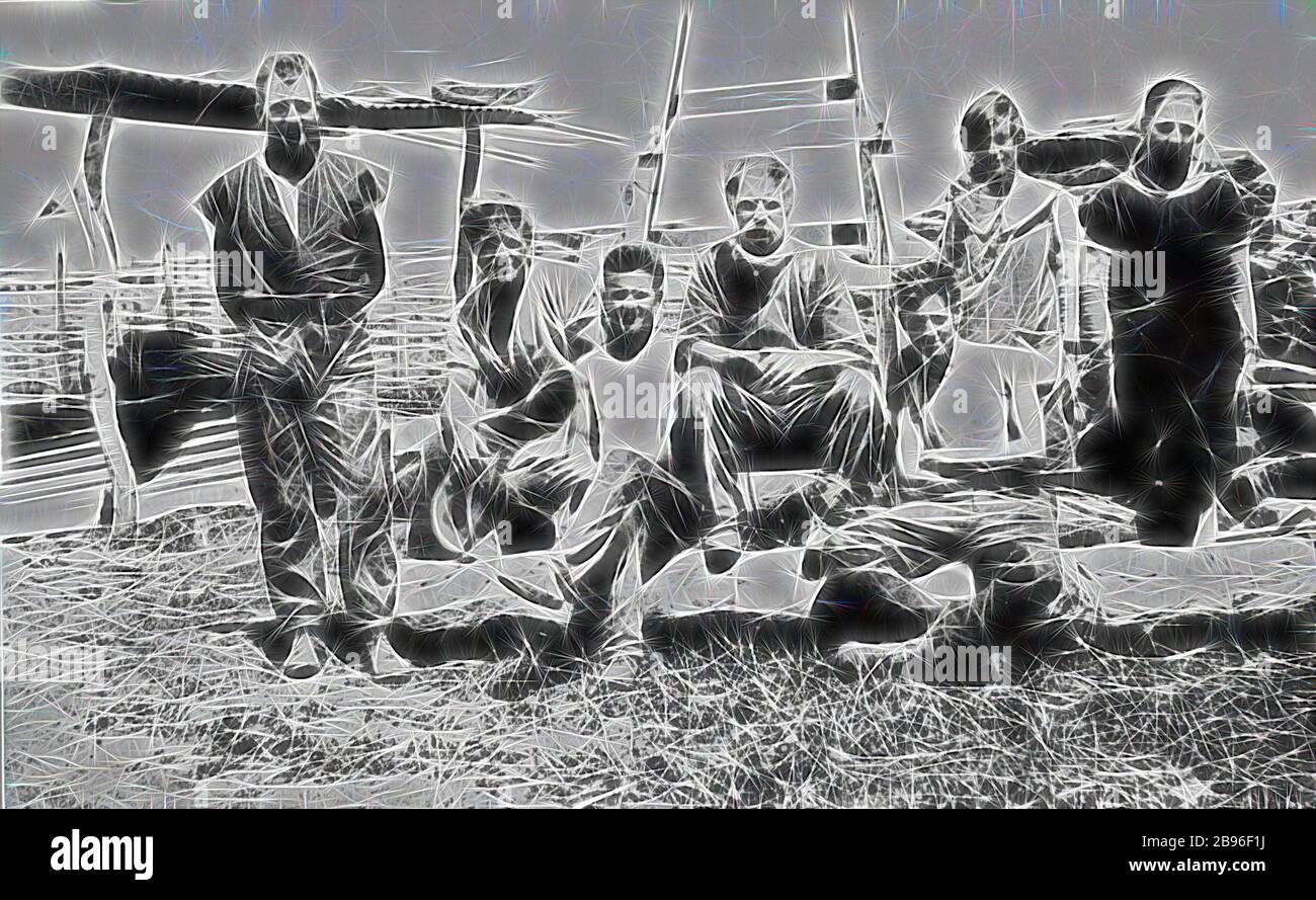 Negative - Nyah, Victoria, 1928, A group of grape pickers on Mr William ...