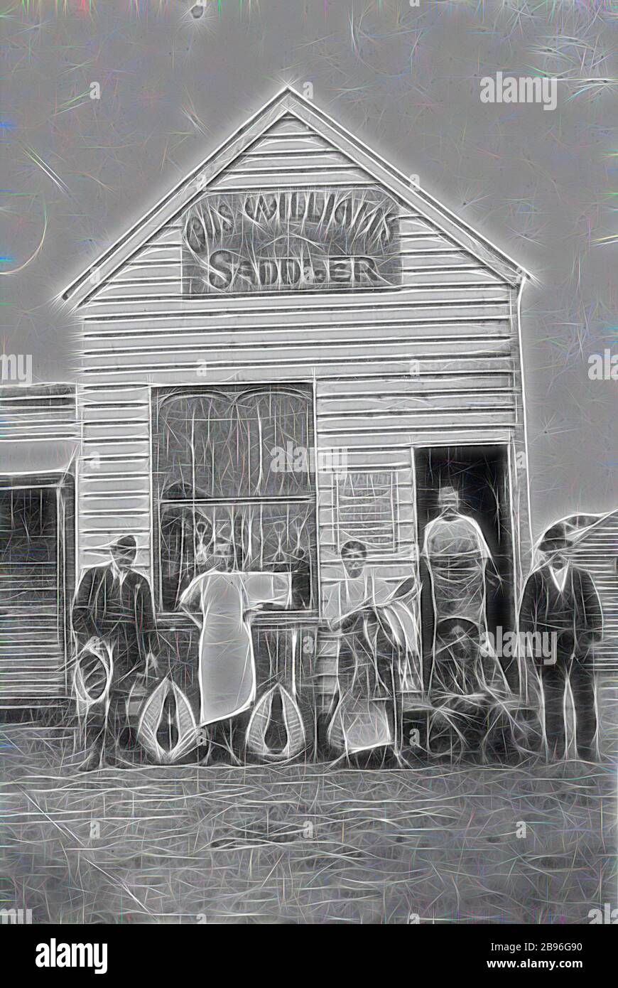 Negative - Walpeup, Victoria, circa 1915, Staff outside the shop of Gus ...