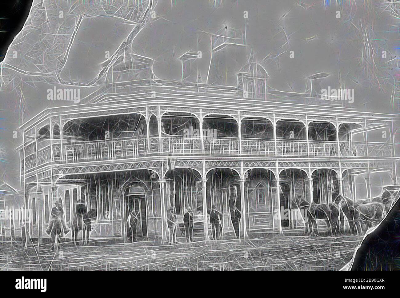 Negative - Alberton, Victoria, circa 1890, The Alberton Hotel With men ...